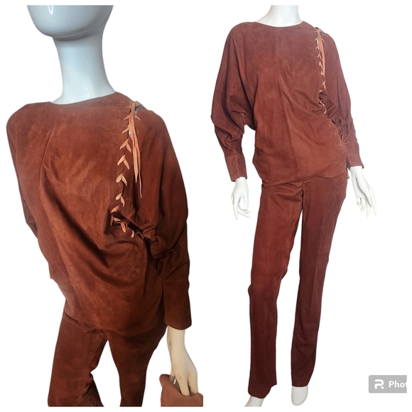 Vintage | Pants & Jumpsuits | Deadstock Rare Char Sher Designs 7s Suede ...